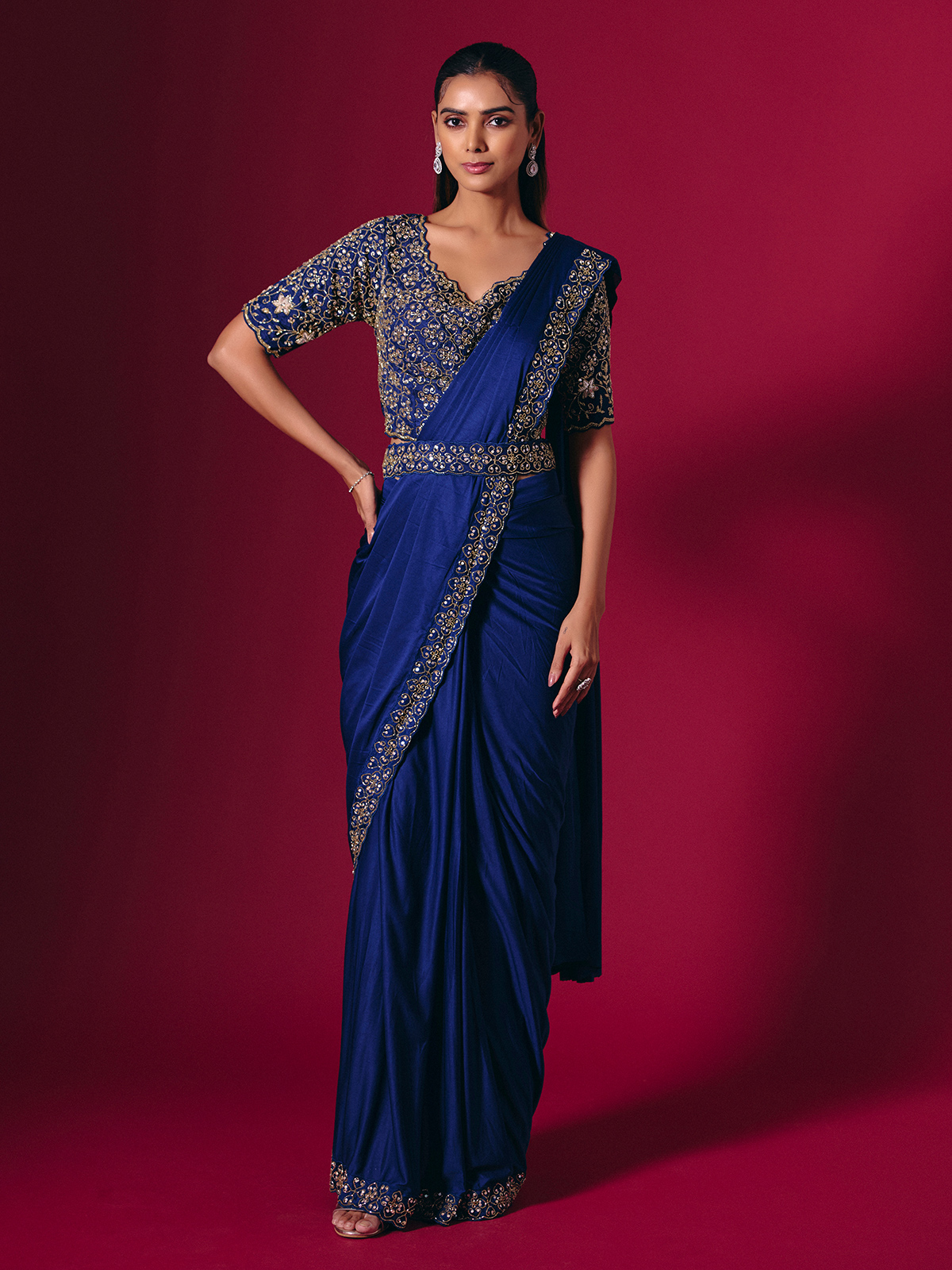blue saree uk