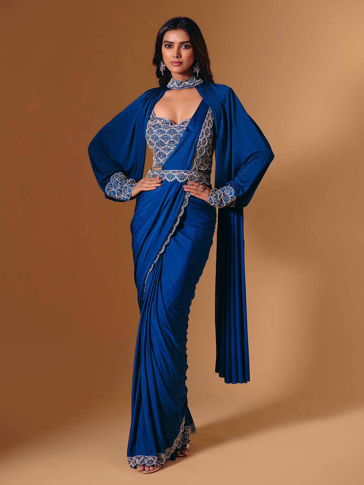 blue saree uk