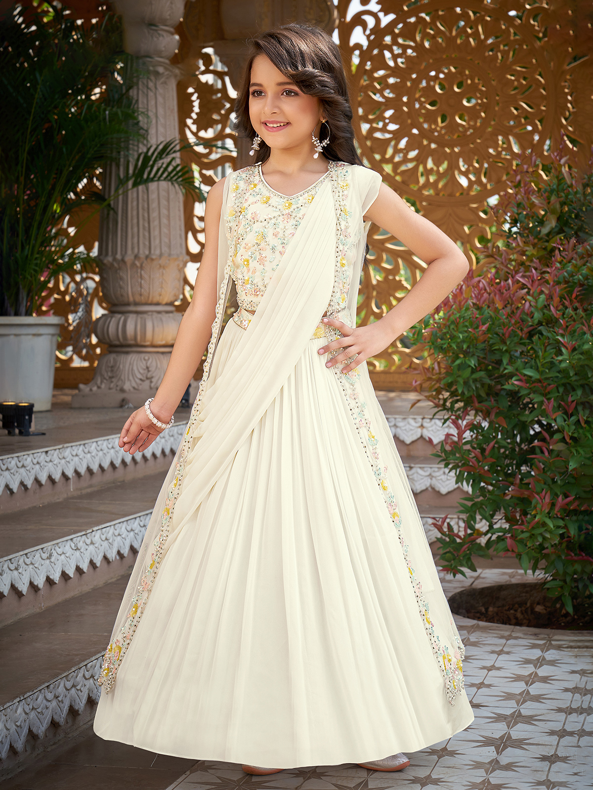 white wedding lehenga for girls