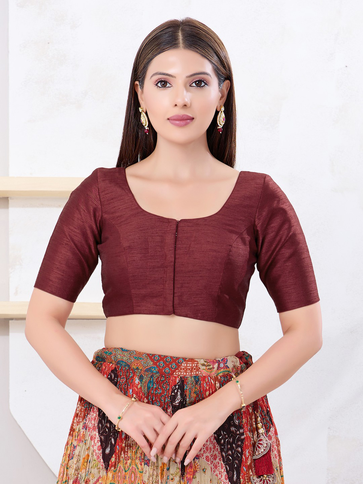 dark maroon blouse
