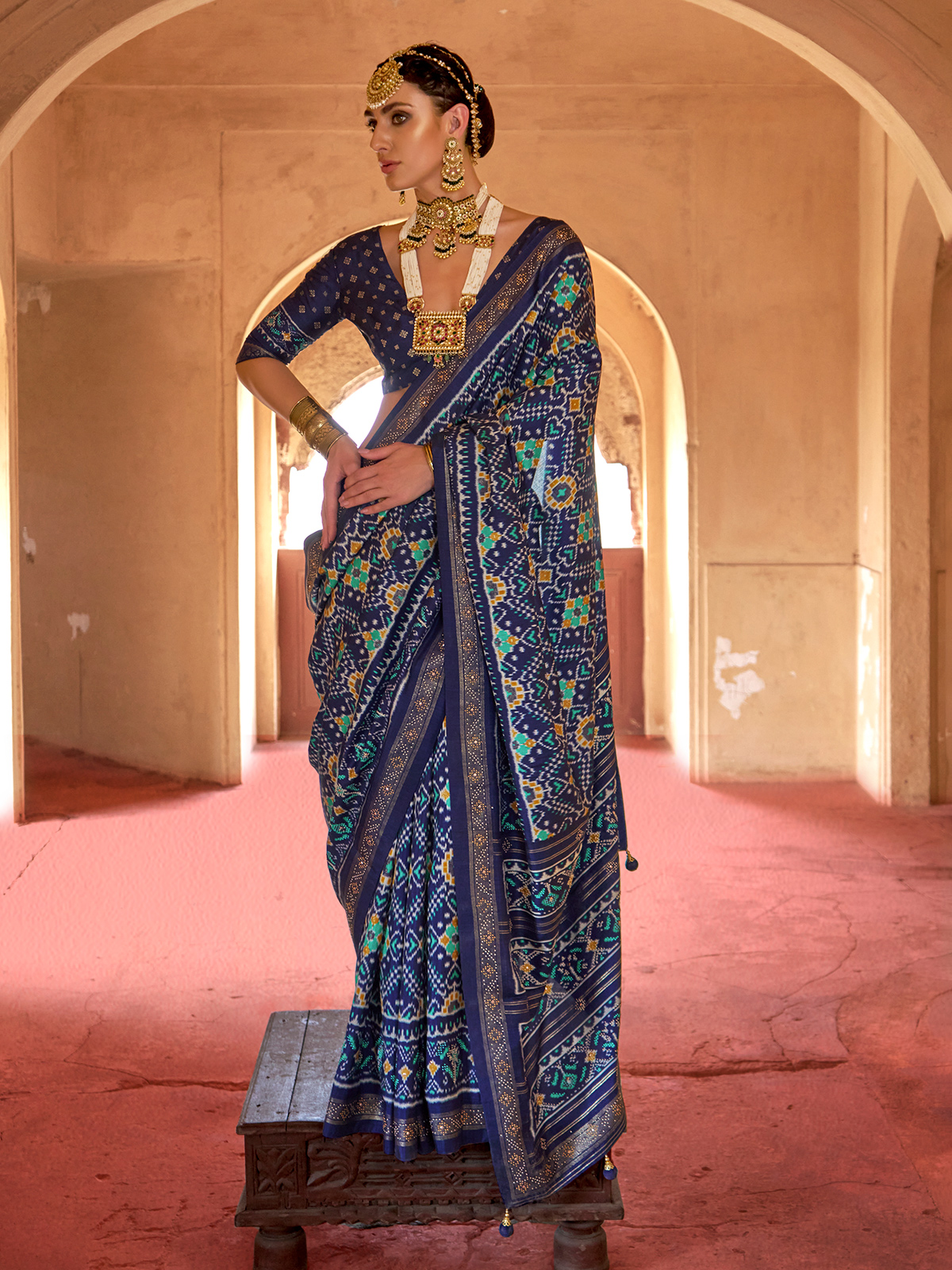 navy saree