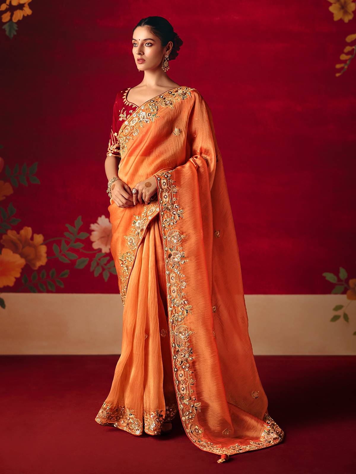 reception designer saree